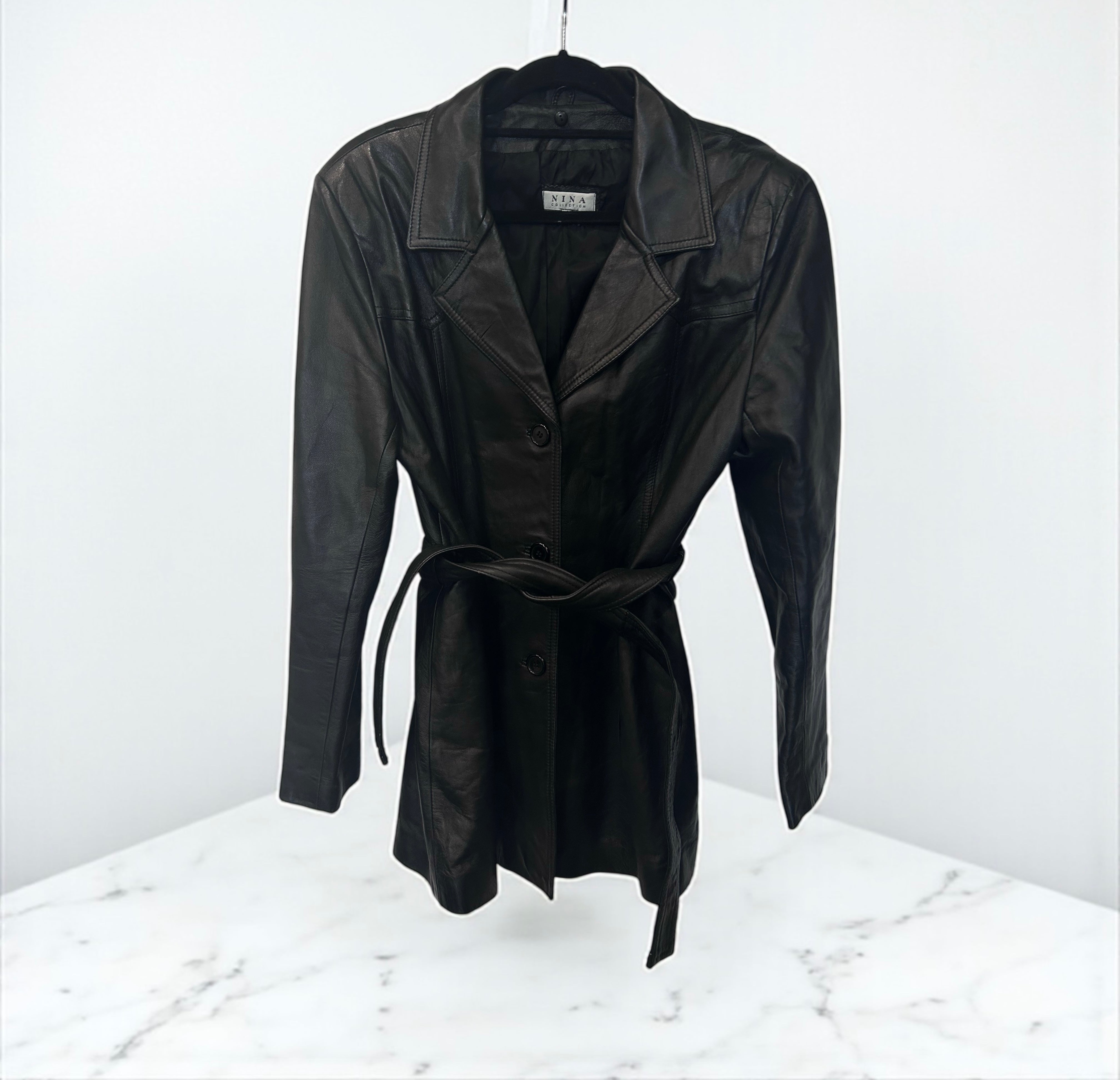 Vintage Nina Leather Belted Jacket – LULU VINTAGE